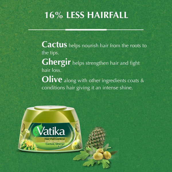Vatika Naturals Hair Fall Control Styling Hair Cream Ghergir, Cactus ...