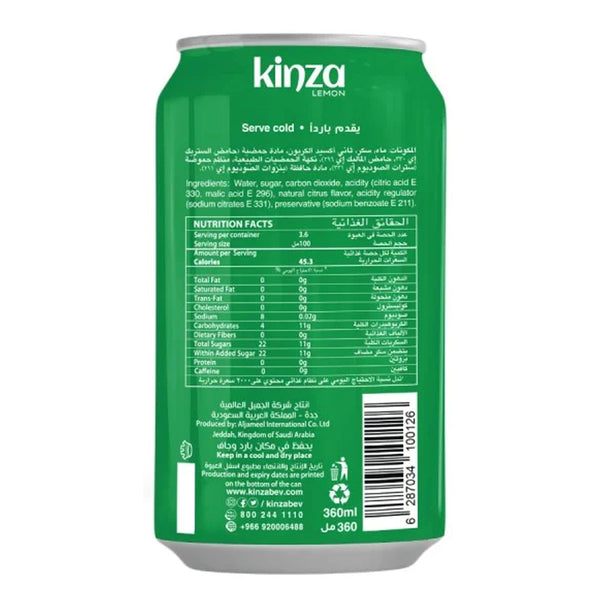Kinza Lemon Carbonated Drink 360 ml | GETIT.QA