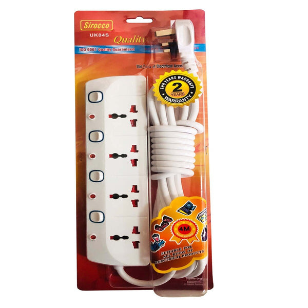 GETIT.QA | SIROCCO 4WAY EXTENSION POWER SOCKET 2MTR UK04 | COD available