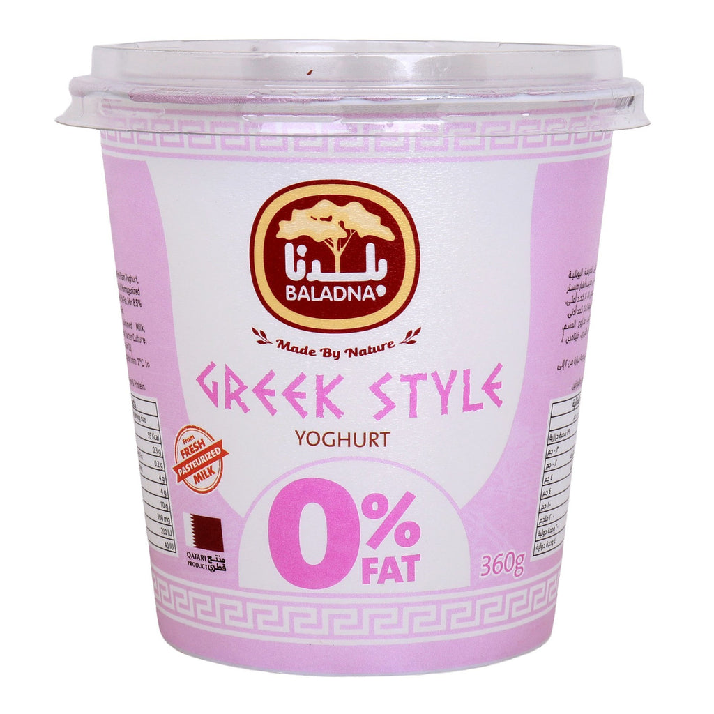 GETIT.QA | Baladna Greek Style 0% Fat Plain Yoghurt Value Pack 360 g ...