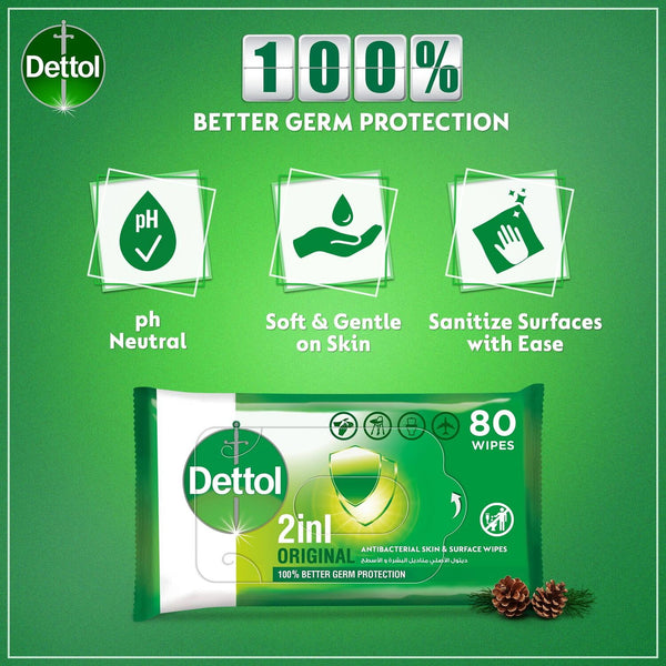 GETIT.QA | DETTOL ORIGINAL 2 IN 1 ANTIBACTERIAL SKIN AND SURFACE WIPES ...