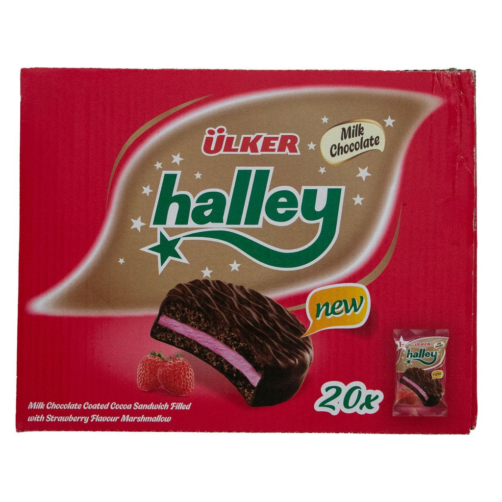 Ulker Halley Cocoa & Strawberry Milk Chocolate Sandwich 26 g | GETIT.QA