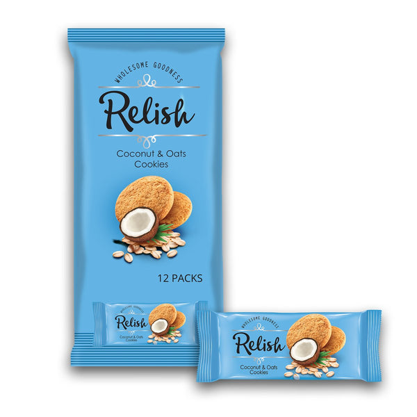 Relish Coconut & Oats Cookies 12 x 42g | GETIT.QA