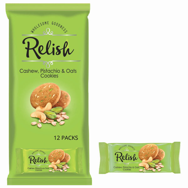 Relish Cashew Pistachio & Oats Cookies 12 x 42g | GETIT.QA