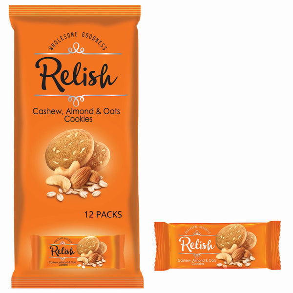 Relish Cashew Almonds & Oats Cookies 12 x 42g | GETIT.QA