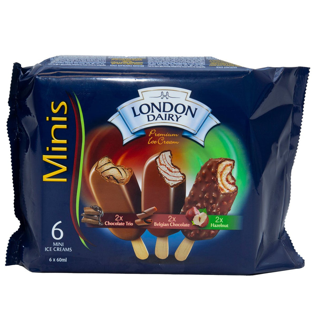 London Dairy Mini Ice Cream Stick (Chocolate Trio+Hazelnut+Belgian ...
