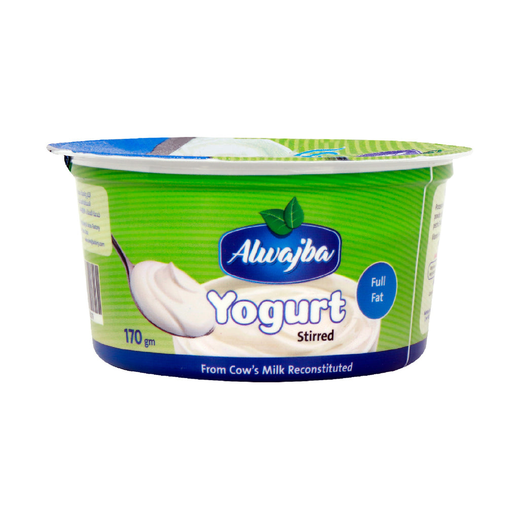 GETIT.QA | AL WAJBA STIRRED YOGURT PLAIN FULL FAT 170G | COD available
