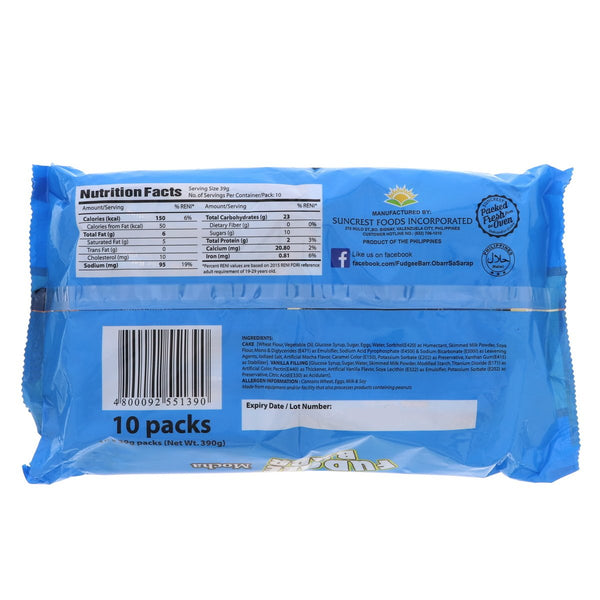 Fudgee Barr Mocha Cake Bar with Vanilla Cream Filling 10 x 39g | GETIT.QA